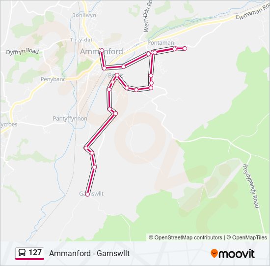 127 Route: Schedules, Stops & Maps - Ammanford (Updated)