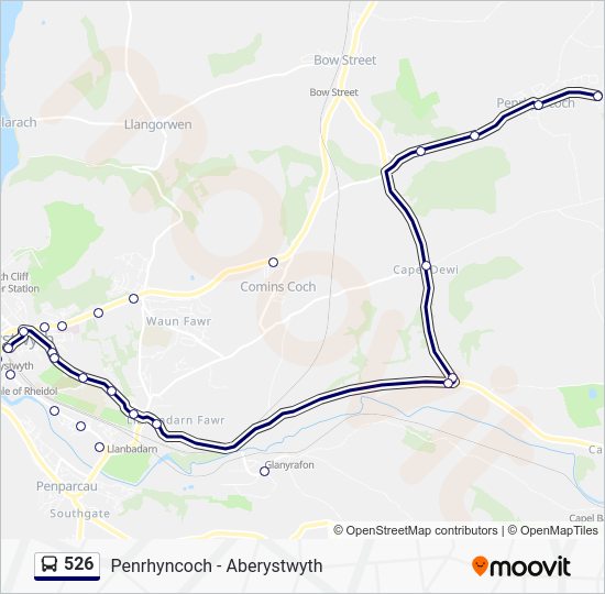 526 Route: Schedules, Stops & Maps - Aberystwyth (Updated)