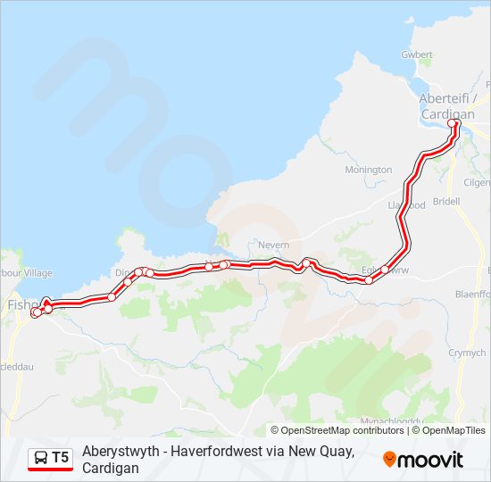 t5 Route: Schedules, Stops & Maps - Fishguard (Updated)