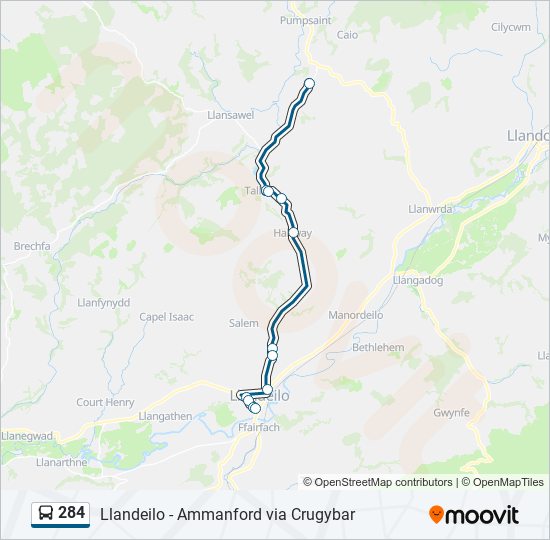 284 Route: Schedules, Stops & Maps - Llandeilo (Updated)