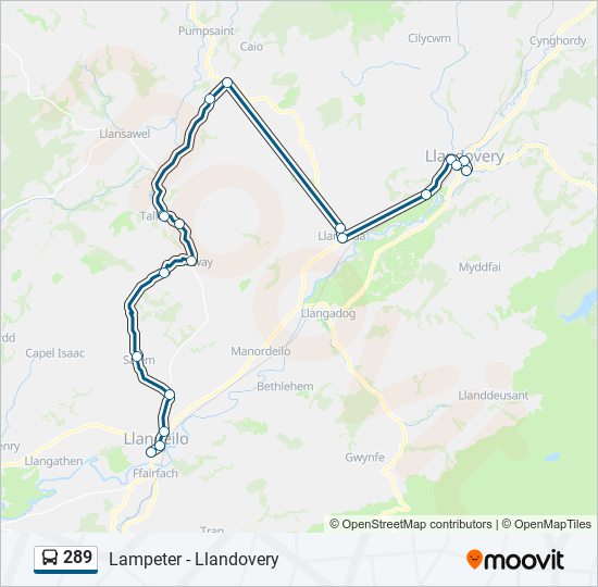 289 Route: Schedules, Stops & Maps - Llandovery (Updated)