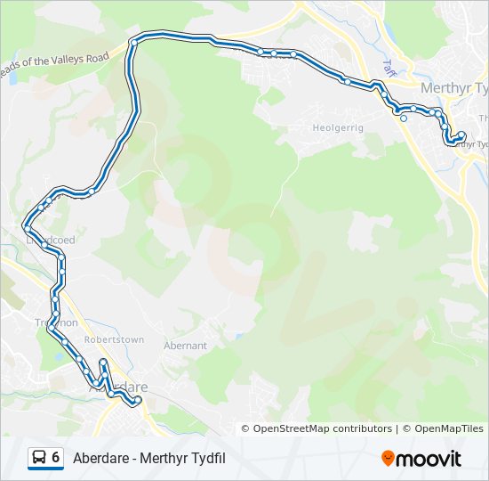 6 Route: Schedules, Stops & Maps - Aberdare (Updated)