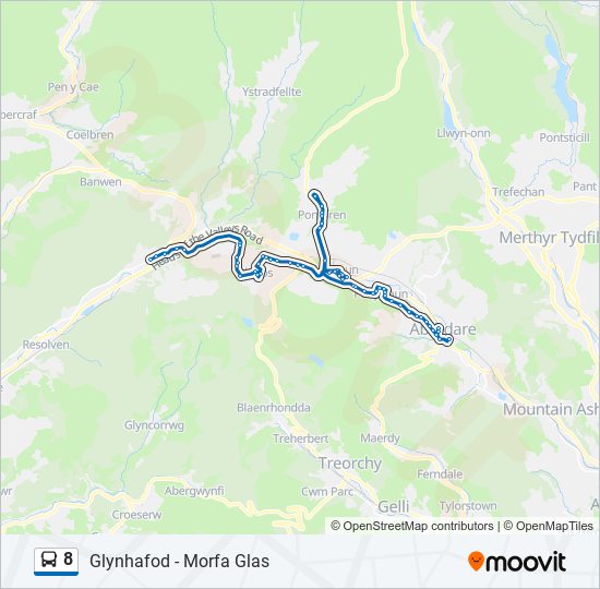 8 Route: Schedules, Stops & Maps - Glynneath (Updated)
