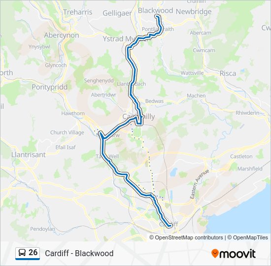 26 Route: Schedules, Stops & Maps - Cardiff (Updated)