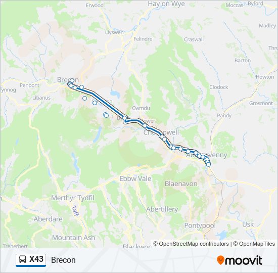 x43 Route: Schedules, Stops & Maps - Brecon (Updated)