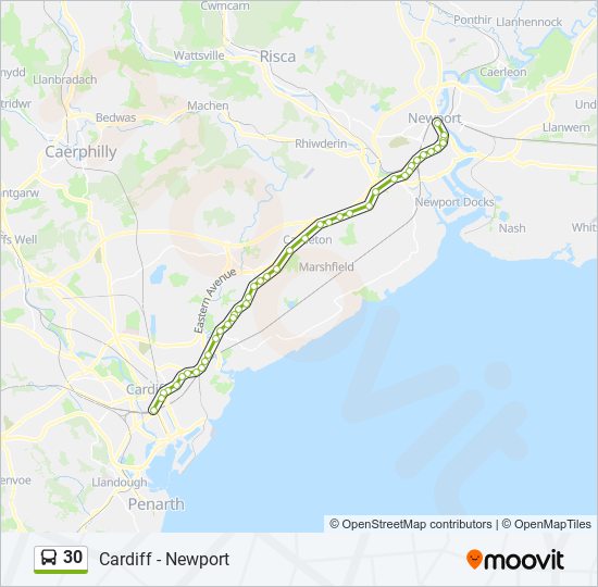 30 Route: Schedules, Stops & Maps - Cardiff (Updated)