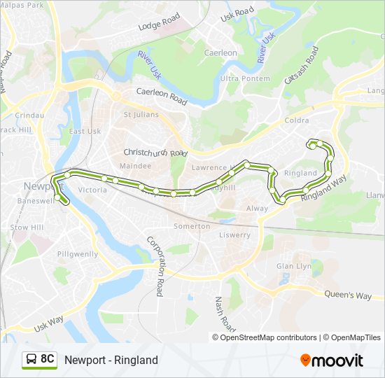 8c Route: Schedules, Stops & Maps - Newport (Updated)
