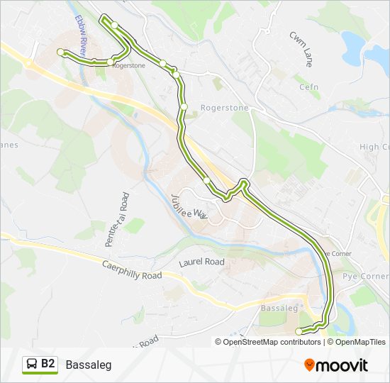 B2 Route: Schedules, Stops & Maps - Bassaleg (Updated)
