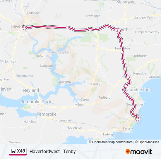 x49 Route: Schedules, Stops & Maps - Tenby (Updated)