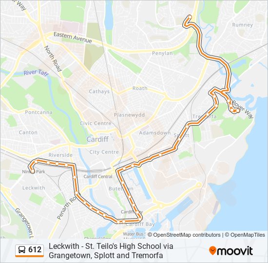 612 Route: Schedules, Stops & Maps - Leckwith (Updated)