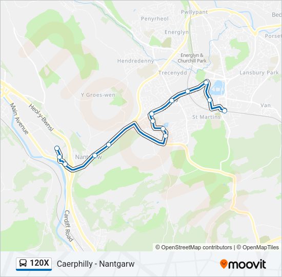 120X Route: Schedules, Stops & Maps - Nantgarw (Updated)