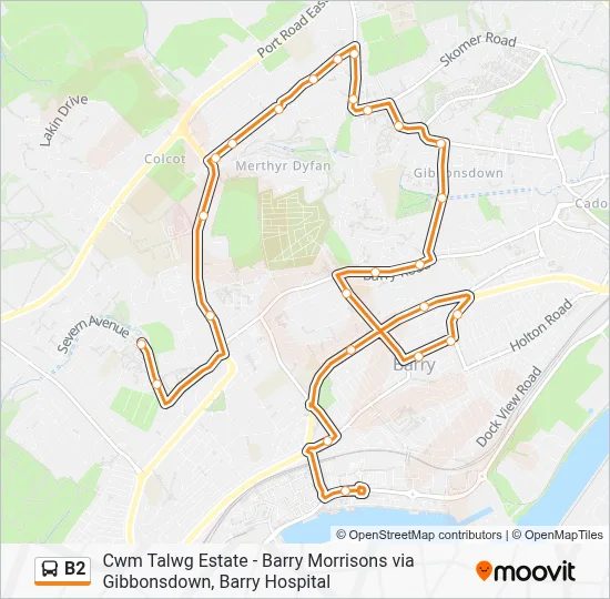 B2 Route: Schedules, Stops & Maps - Colcot (Updated)