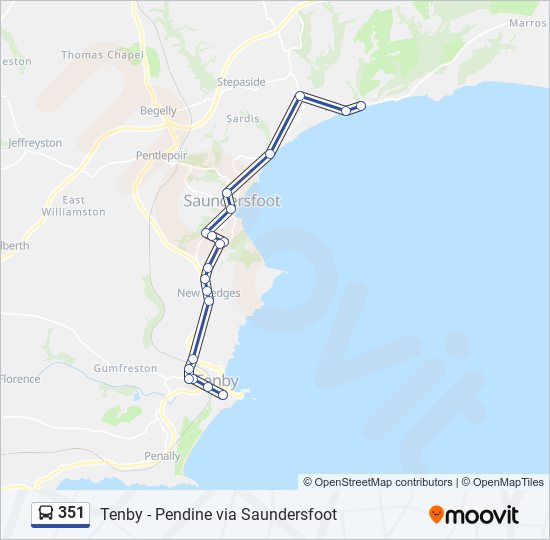 351 Route: Schedules, Stops & Maps - Amroth (Updated)