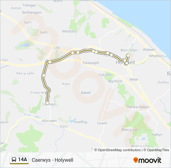 14A Route: Schedules, Stops & Maps - Holywell (Updated)