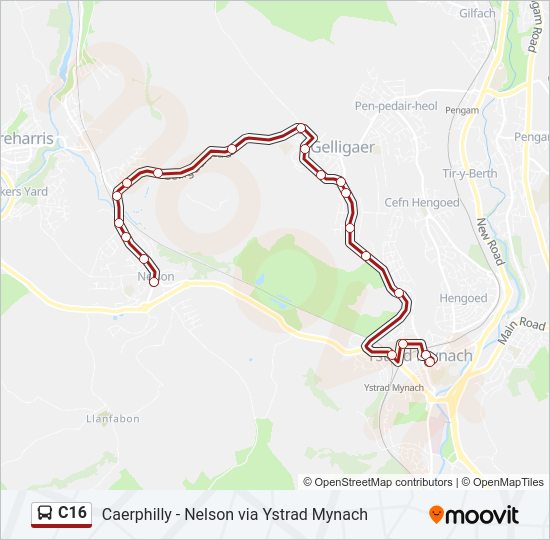 c16 Route: Schedules, Stops & Maps - Ystrad Mynach (Updated)