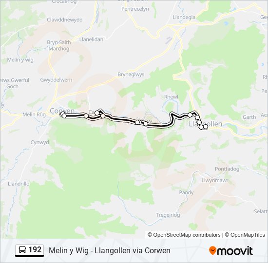 192 Route: Schedules, Stops & Maps - Corwen (Updated)