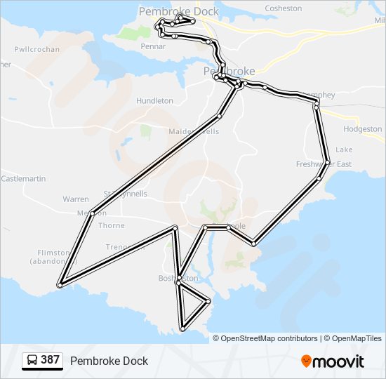 387 Route: Schedules, Stops & Maps - Pembroke Dock (Updated)