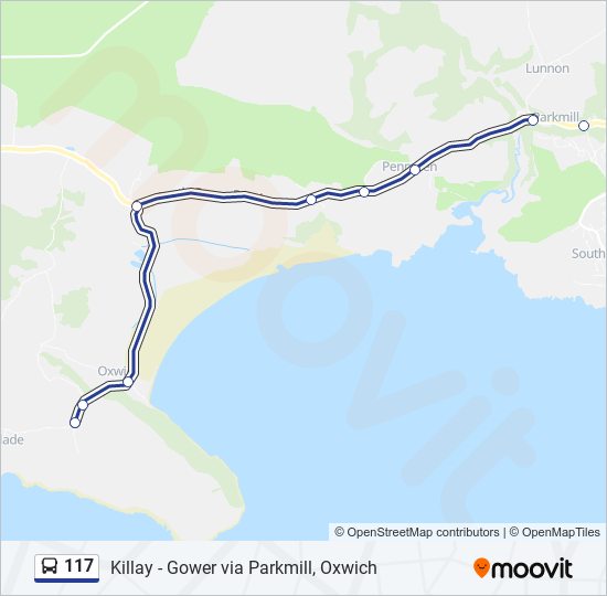 117 Route: Schedules, Stops & Maps - Oxwich Green (Updated)