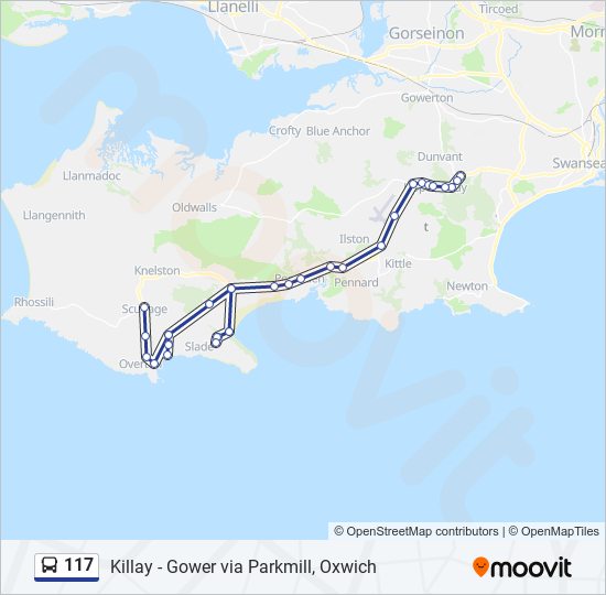 117 Route: Schedules, Stops & Maps - Scurlage (Updated)