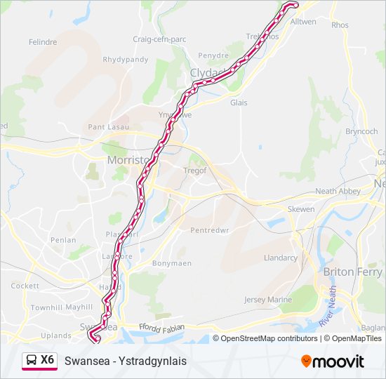 x6 Route: Schedules, Stops & Maps - Pontardawe (Updated)