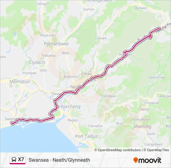 X7 Route: Schedules, Stops & Maps - Swansea (Updated)