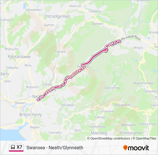 X7 Route: Schedules, Stops & Maps - Neath (Updated)