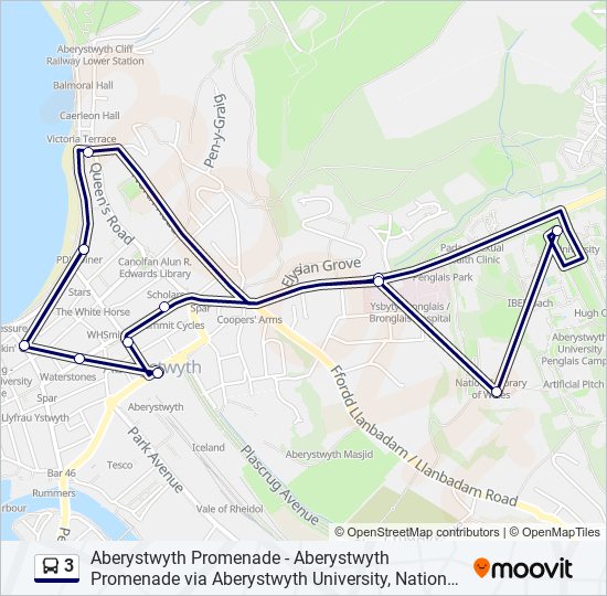 3 Route: Schedules, Stops & Maps - Aberystwyth (Updated)