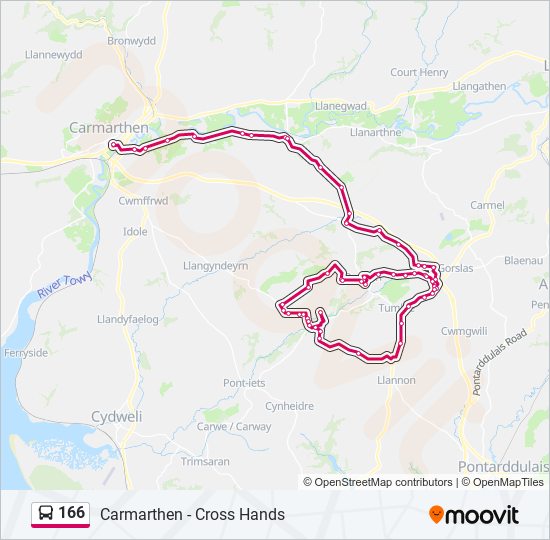 166 Route: Schedules, Stops & Maps - Cross Hands (Updated)