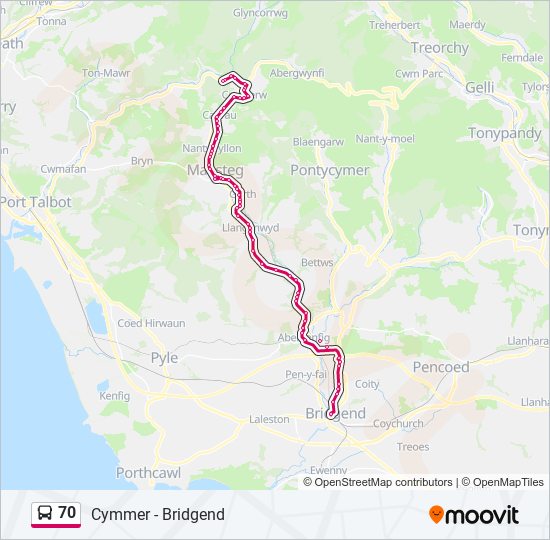 70 Route: Schedules, Stops & Maps - Cymmer (Updated)