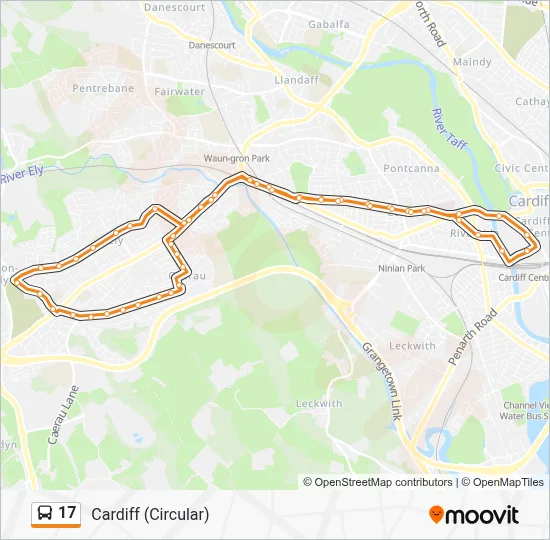 17 Route: Schedules, Stops & Maps - Cardiff (Updated)