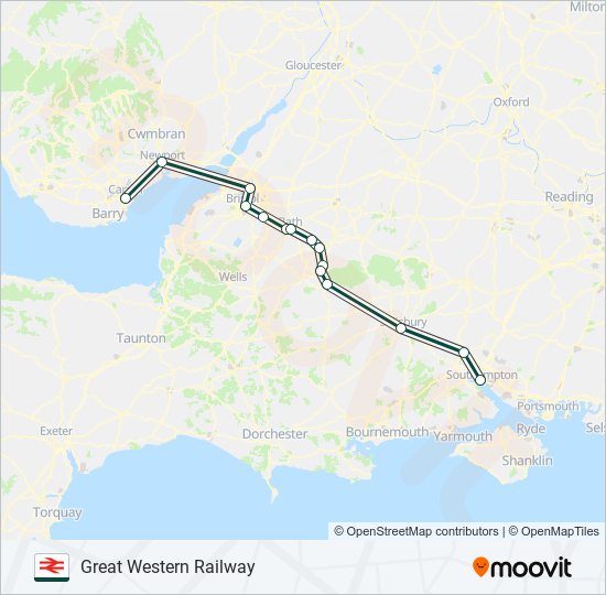 great western railway Route: Schedules, Stops & Maps - Southampton ...