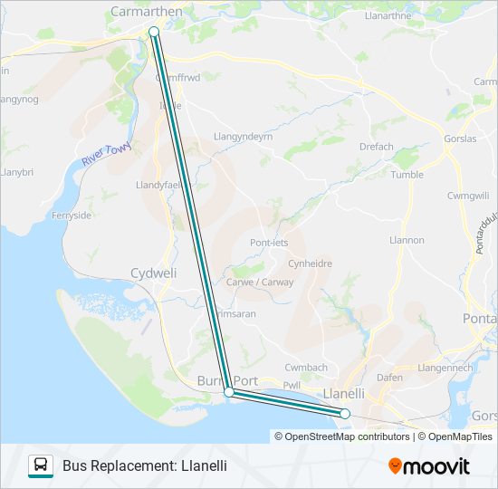 transport for wales Route: Schedules, Stops & Maps - Bus Replacement ...