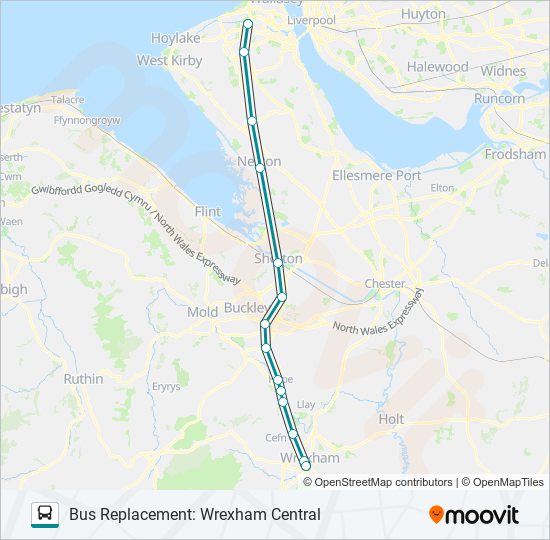 transport for wales Route: Schedules, Stops & Maps - Bus Replacement ...