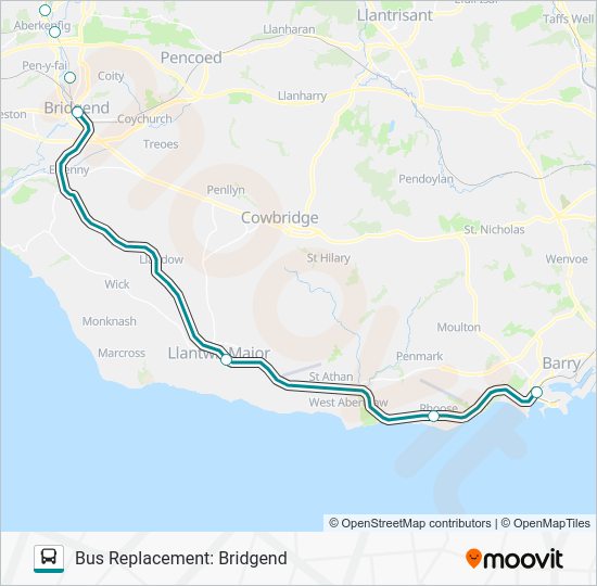 TRANSPORT FOR WALES Route: Schedules, Stops & Maps - Bus Replacement ...