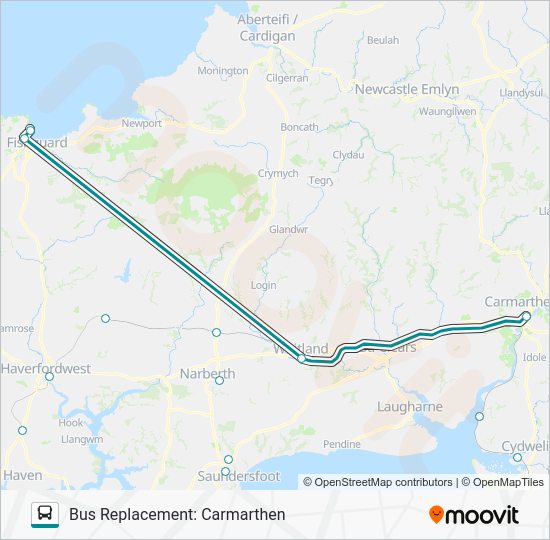 TRANSPORT FOR WALES Route: Schedules, Stops & Maps - Bus Replacement ...