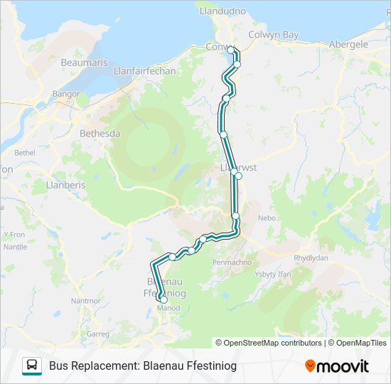 transport for wales Route: Schedules, Stops & Maps - Bus Replacement ...