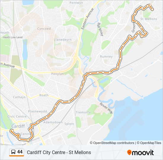 44 Route: Schedules, Stops & Maps - St Mellons (Updated)
