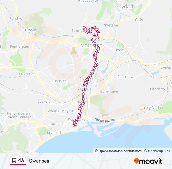 4a Route: Schedules, Stops & Maps - Swansea (Updated)