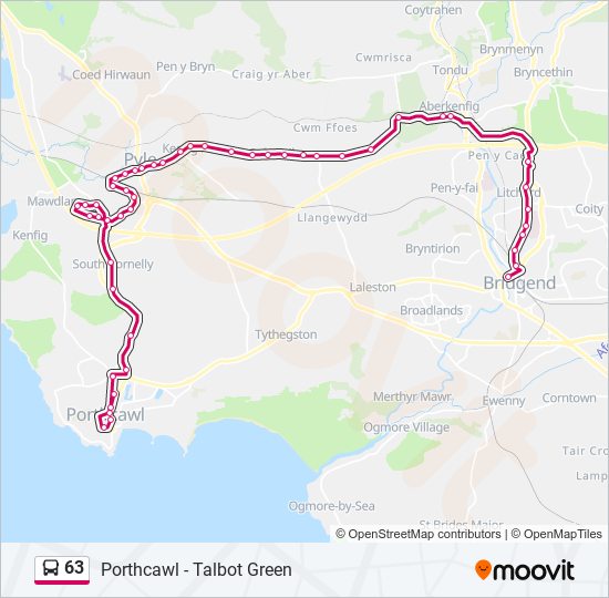 63 Route: Schedules, Stops & Maps - Bridgend (Updated)