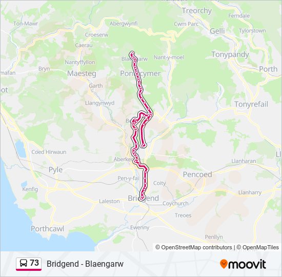 73 Route: Schedules, Stops & Maps - Bridgend (Updated)