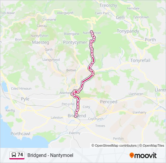 74 Route: Schedules, Stops & Maps - Bridgend (Updated)