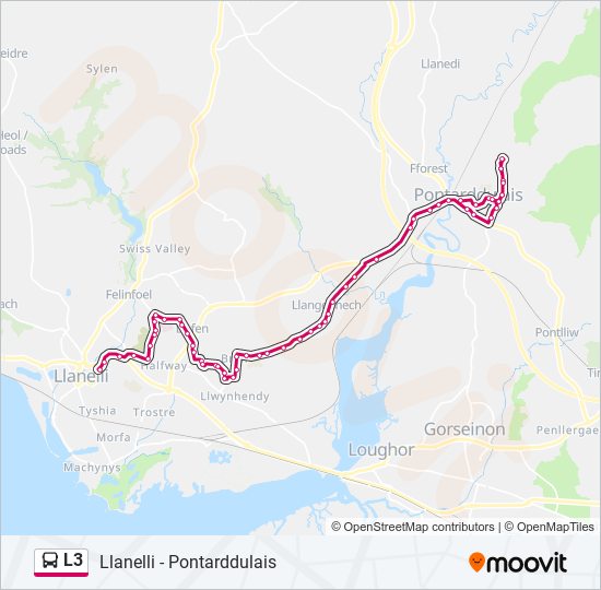 l3 Route: Schedules, Stops & Maps - Llanelli (Updated)