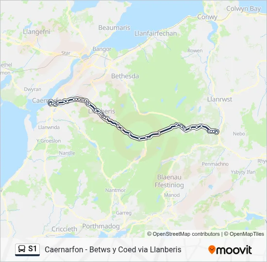 S1 Route: Schedules, Stops & Maps - Betws-Y-Coed (Updated)