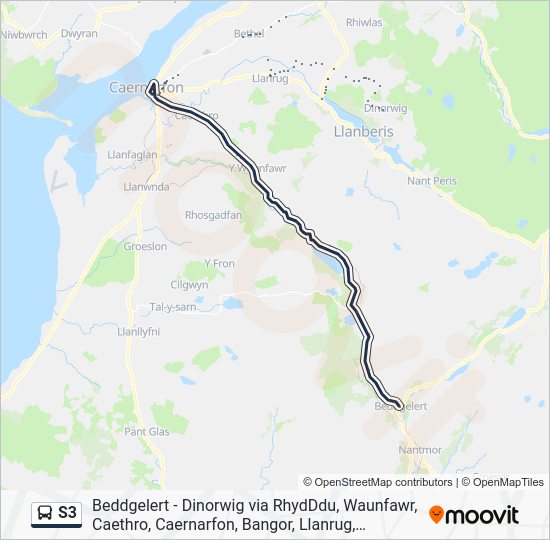 S3 Route: Schedules, Stops & Maps - Beddgelert (Updated)