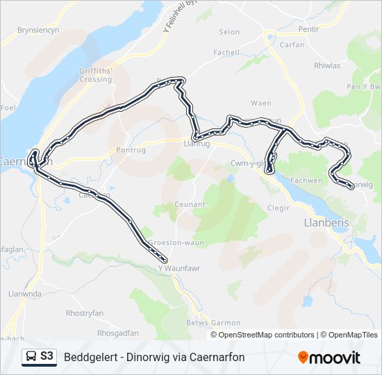 S3 Route: Schedules, Stops & Maps - Waunfawr (Updated)