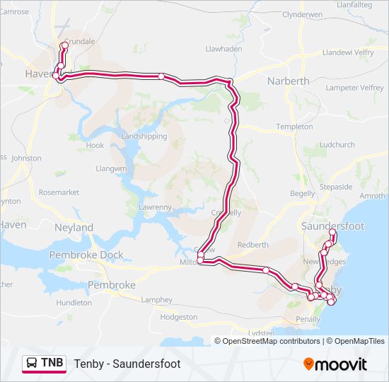 TNB Route: Schedules, Stops & Maps - Saundersfoot (Updated)