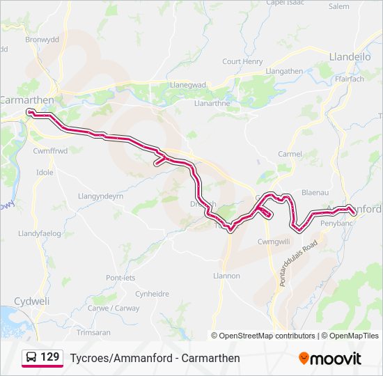 129 Route: Schedules, Stops & Maps - Ammanford (Updated)