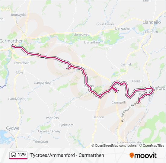 129 Route: Schedules, Stops & Maps - Tycroes (Updated)