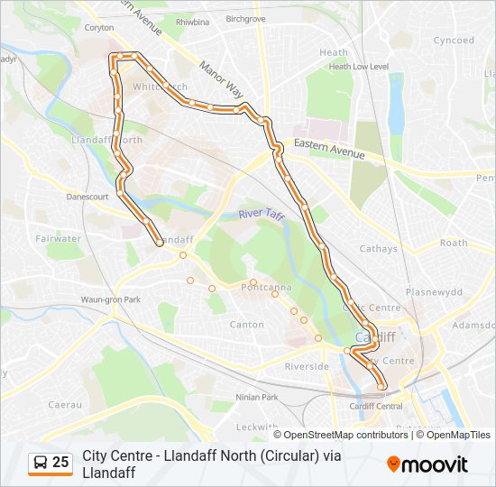 25 Route: Schedules, Stops & Maps - Cardiff Bus Station (Updated)