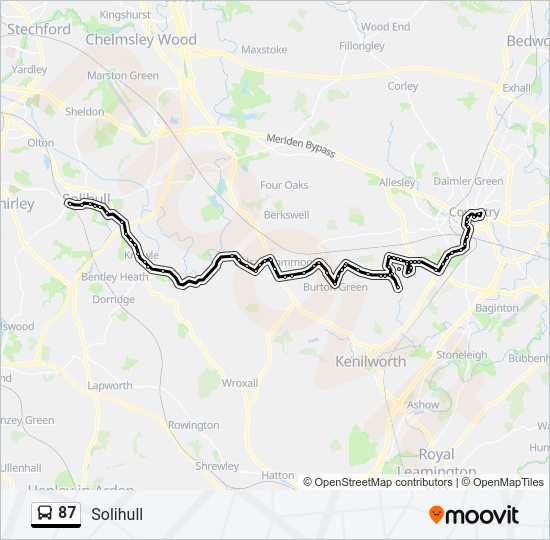 87 Route: Schedules, Stops & Maps - Solihull (Updated)